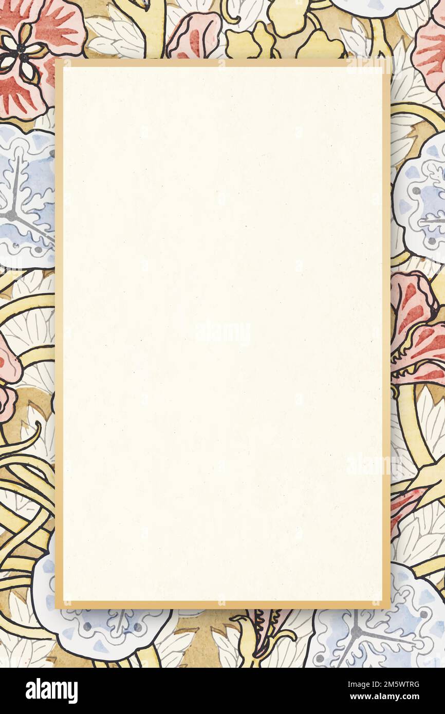 Rectangle antique floral frame vector copy space Stock Vector Image ...