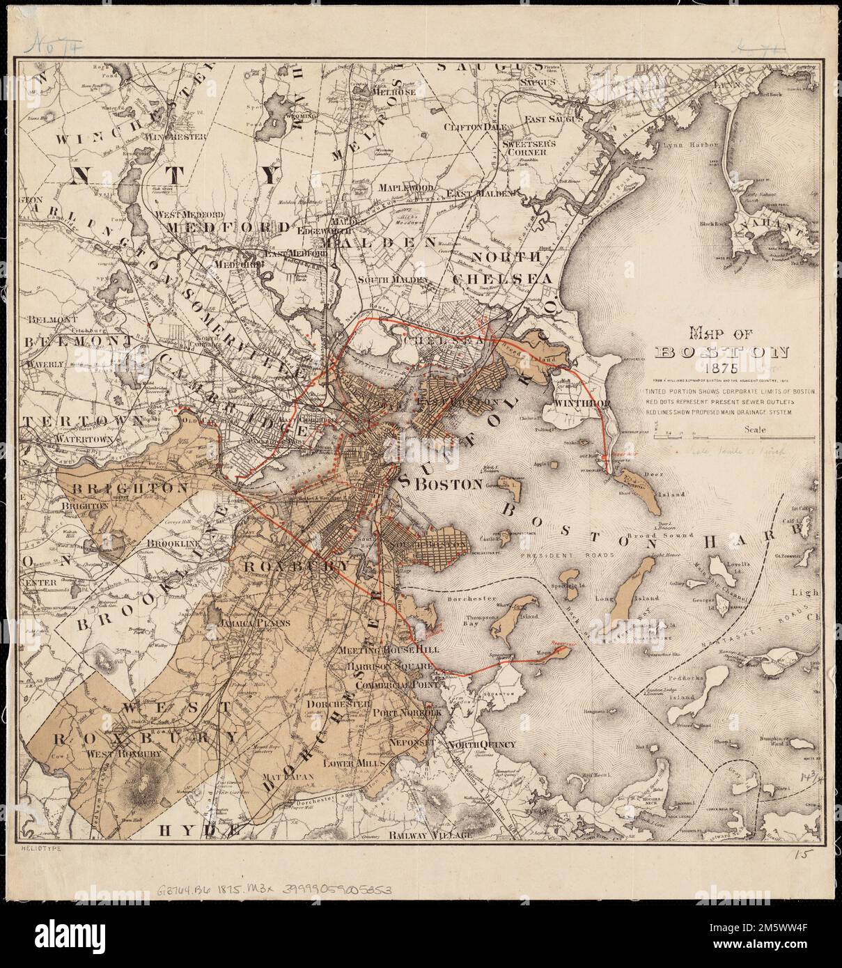 Map of Boston 1875 : from A. Williams & Cos. map of Boston and the ...