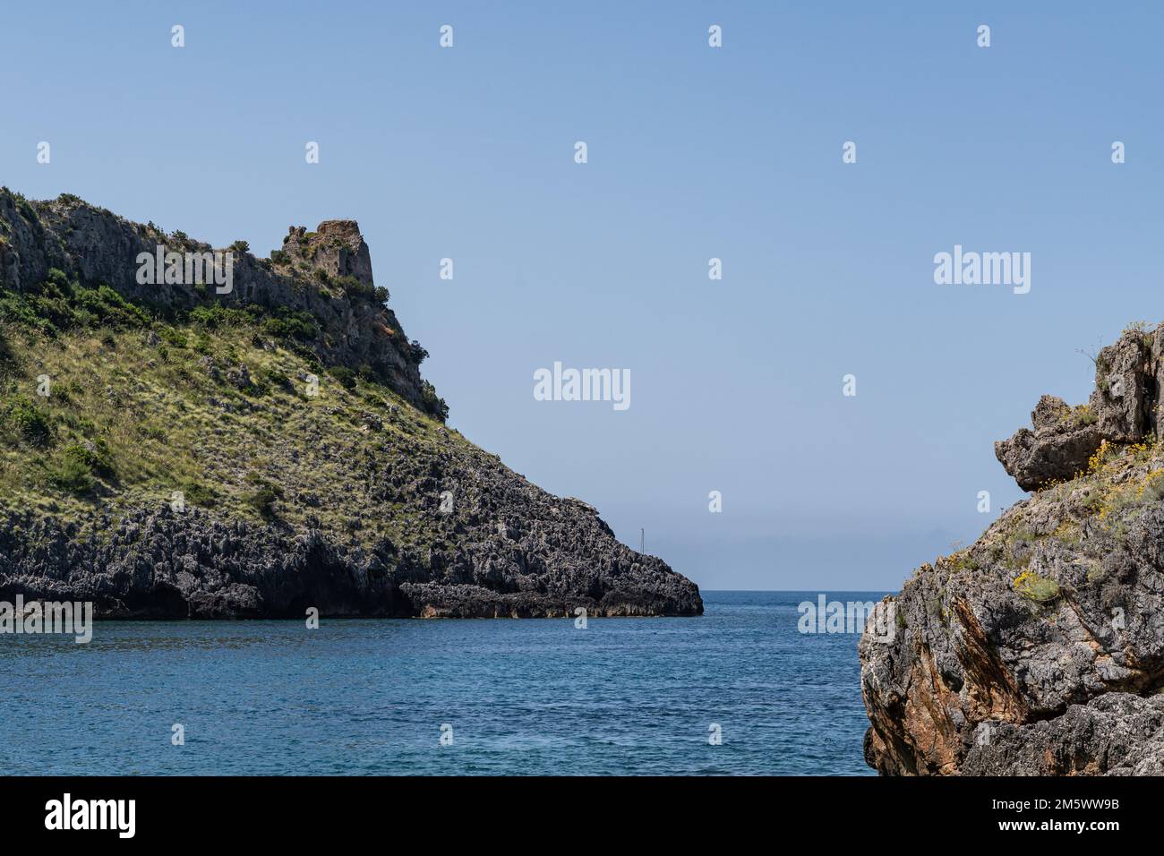 The Cala Bianca beach at Cilento National Park in Italy, Marina di ...