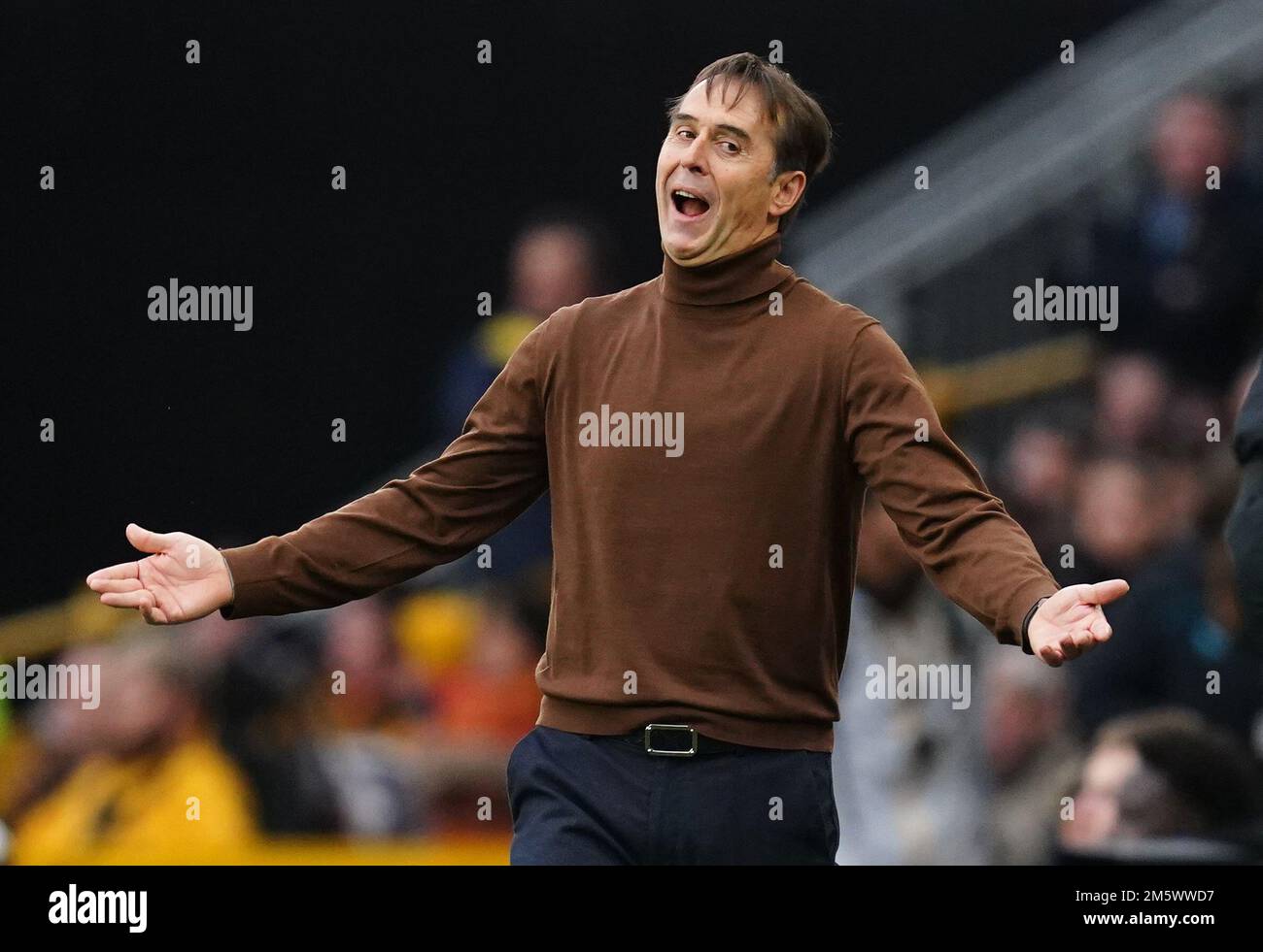 Wolverhampton Wanderers manager Julen Lopetegui on the touchline during ...