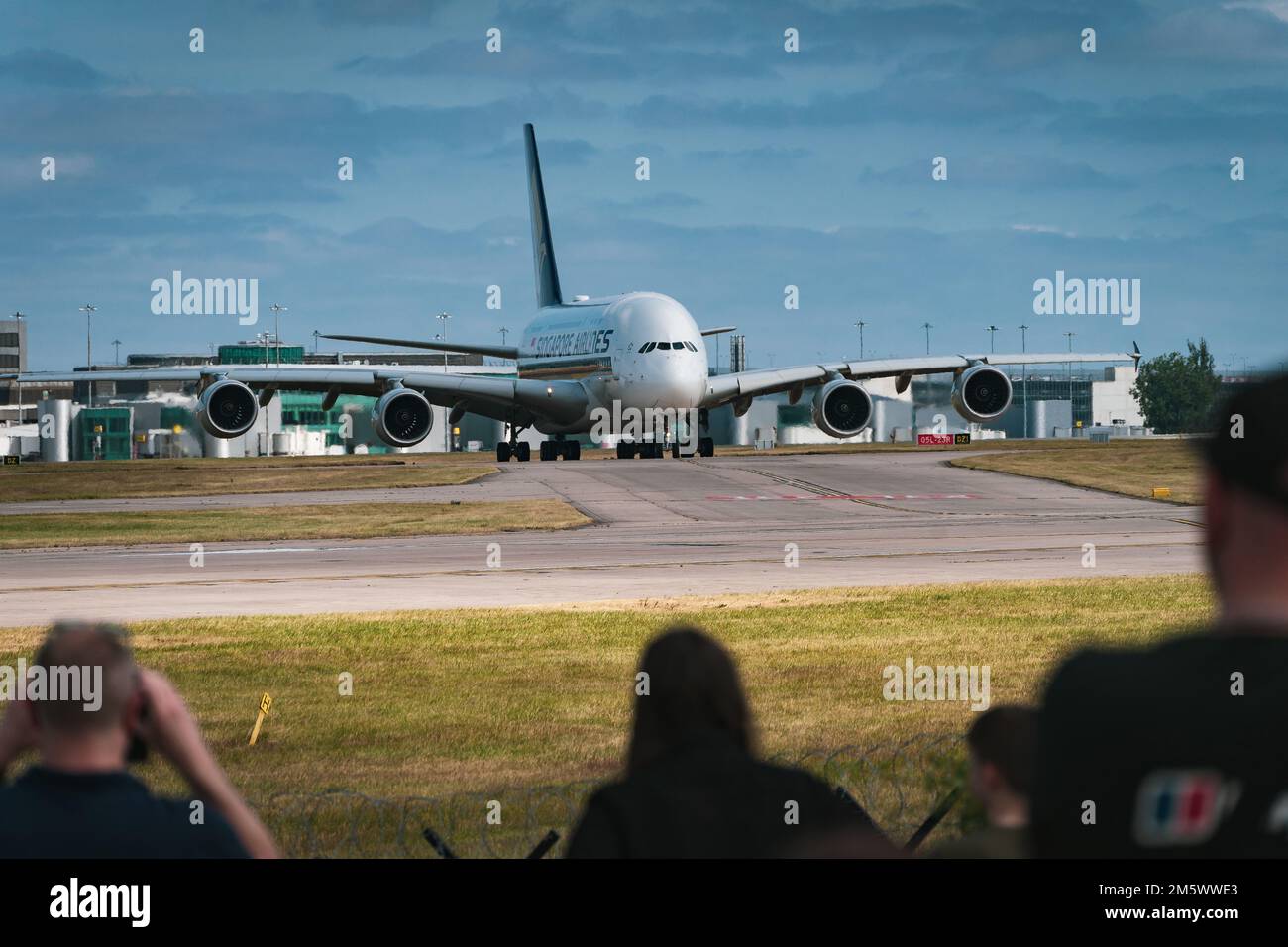 Singapore Airlines A380 at Manchester Airport from Viewing Platform ...