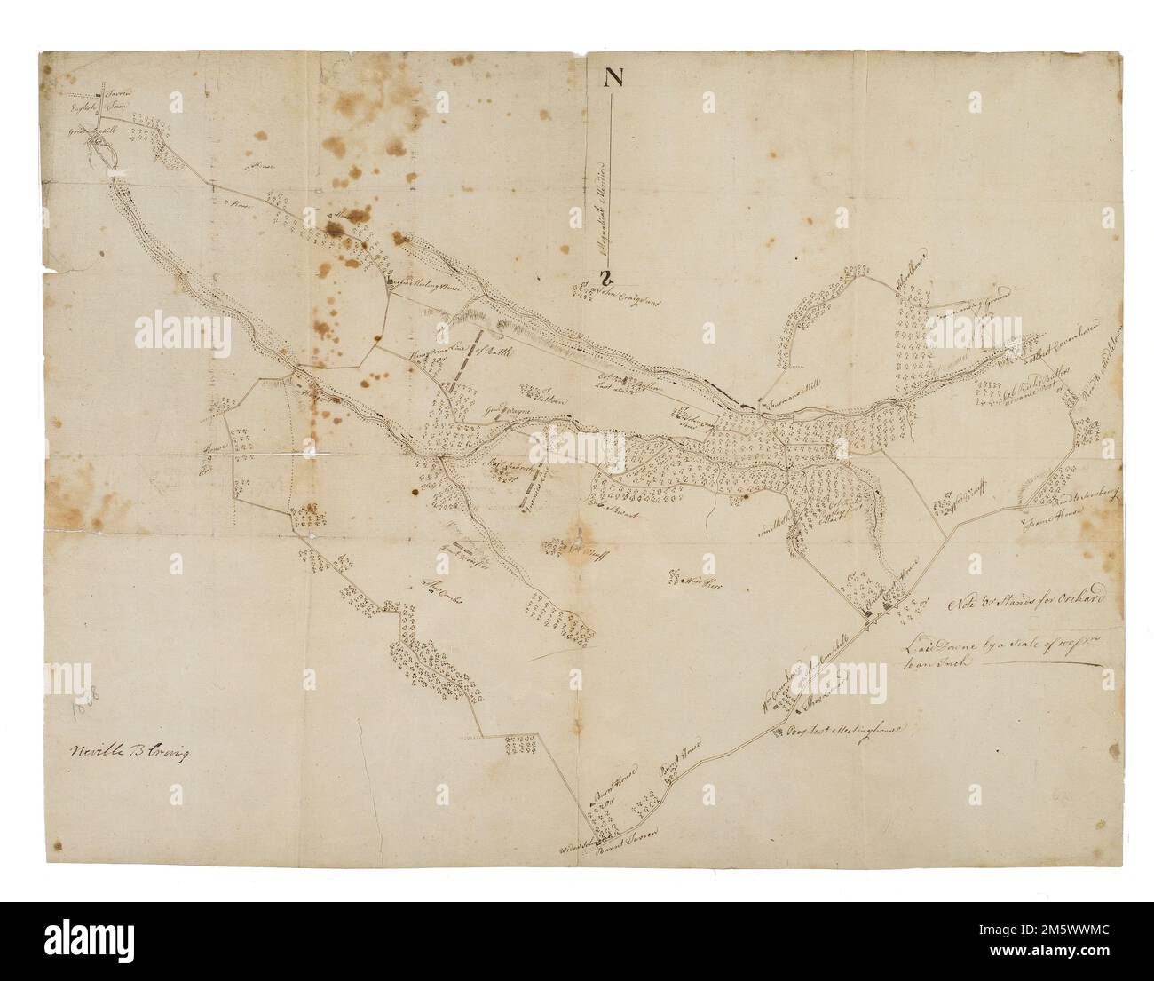 Plan of the battle of Monmouth, 28th of June, 78. Military map. Covers ...