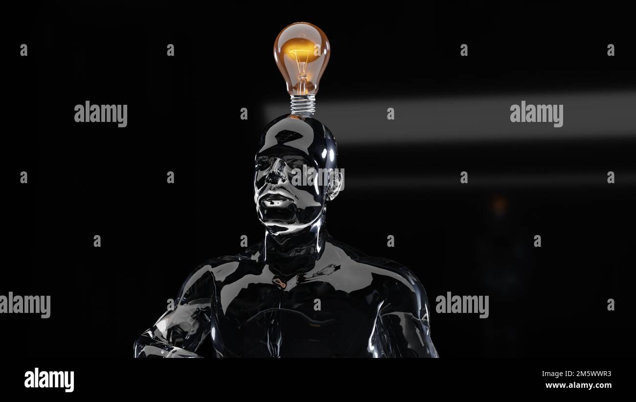 Design thinking lightbulb head hi-res stock photography and images - Alamy
