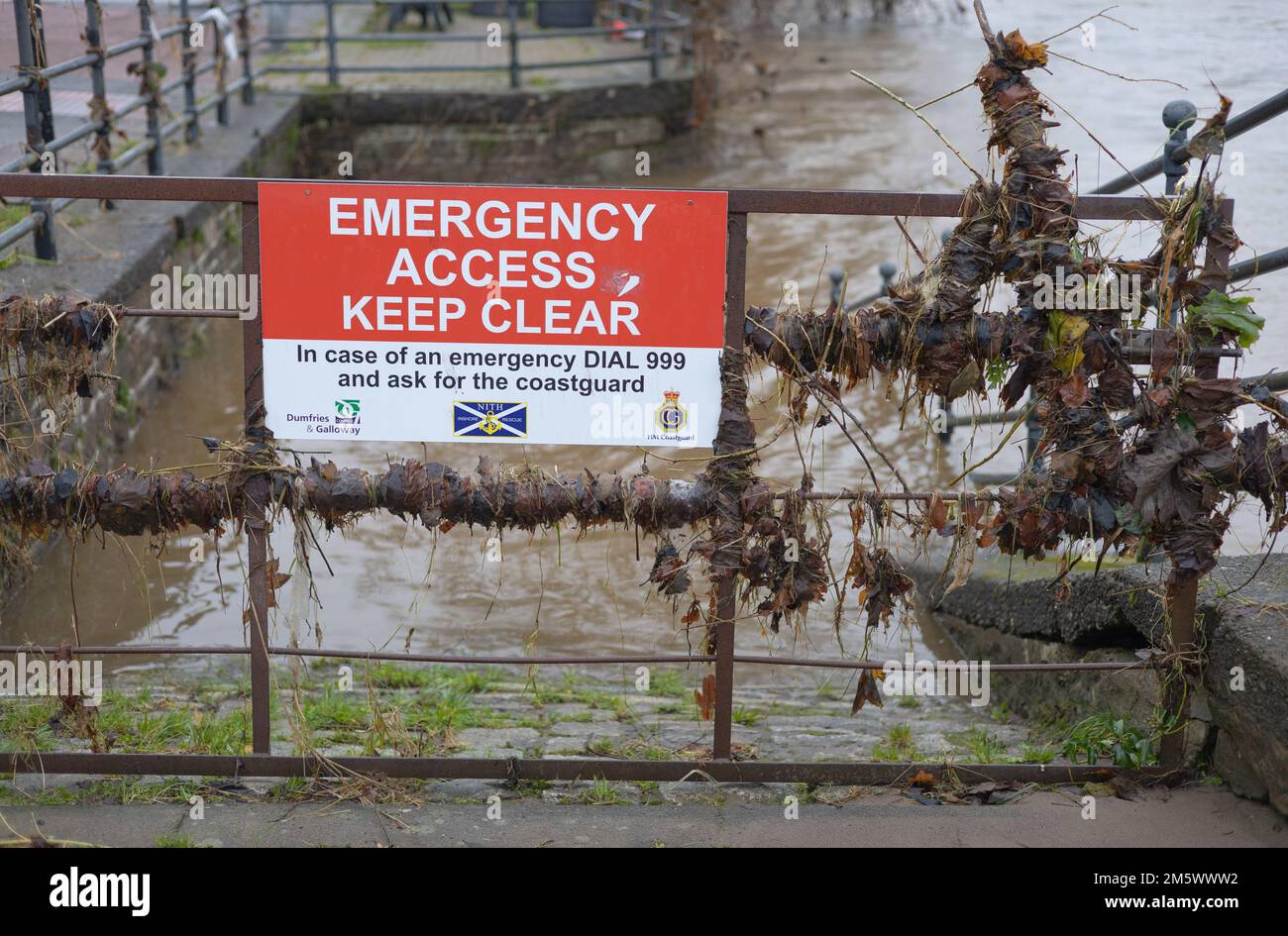 Emergency access gate at the Whitesands, Dumfries on the 31st December ...