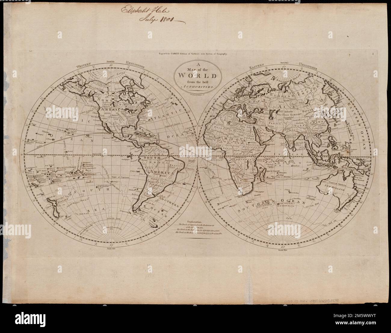 A map of the world from the best authorities. Relief shown pictorially ...