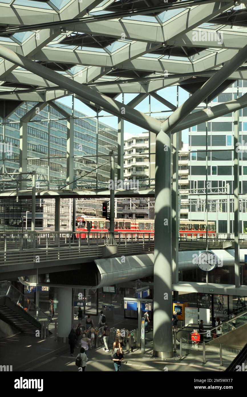Tram inside The Hague / Den Haag Centraal railway station, Netherlands ...
