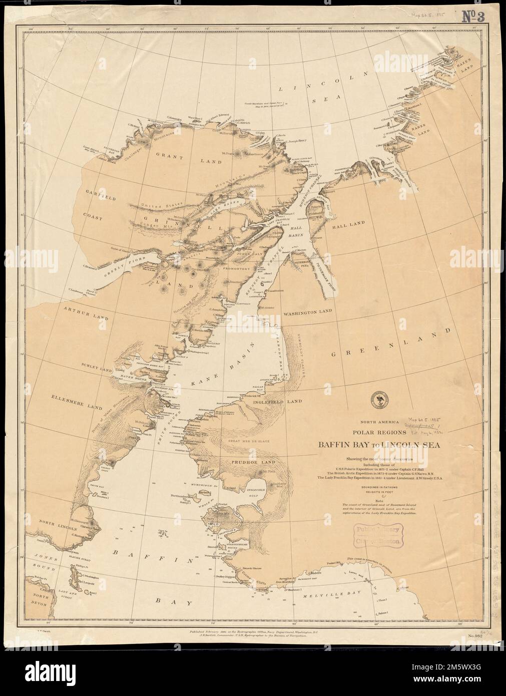 North America polar regions : Baffin Bay to Lincoln Sea, showing the ...