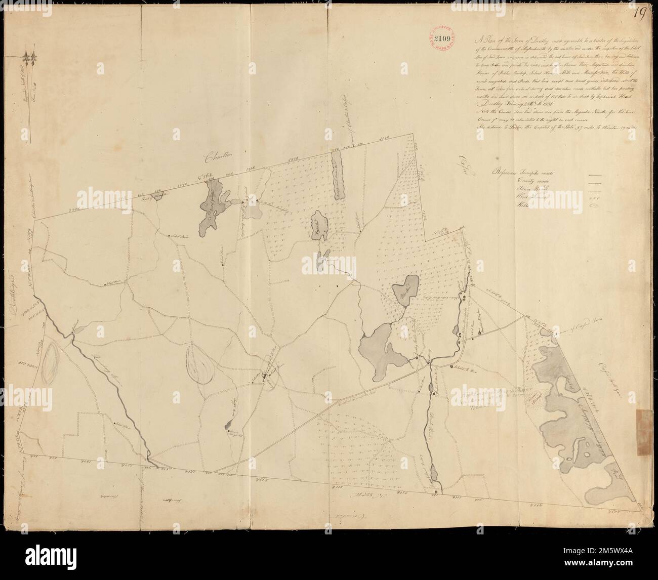 Plan of Dudley made by Zephaniah Keach, dated February 28, 1831 ...