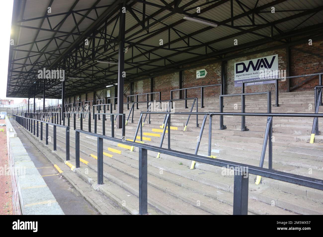 Somerset Park, Ayr, Ayrshiire, Scotland, UK. Interior of the football ...