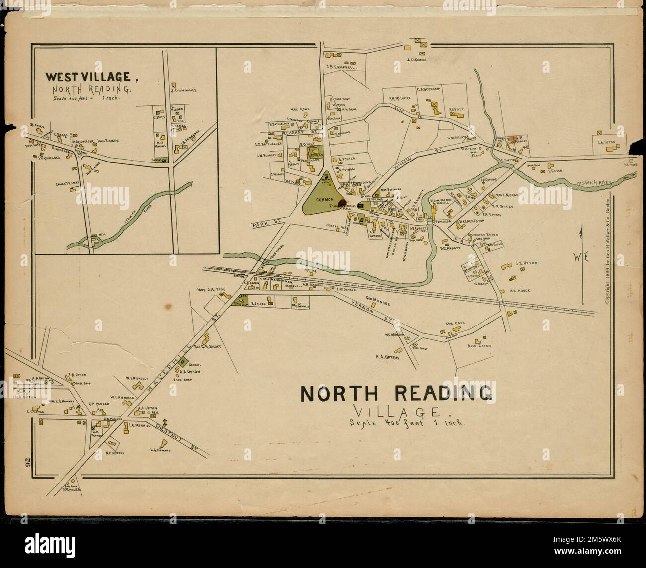 North Reading Village. An inset map depicts North Reading's West ...