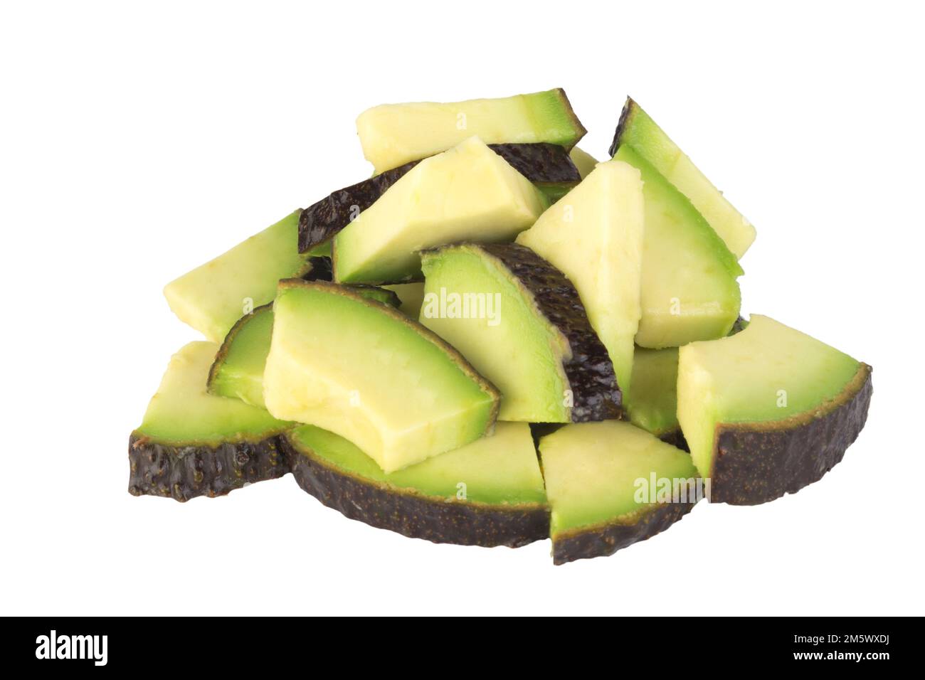 avocado piece pile isolated on white background Stock Photo - Alamy