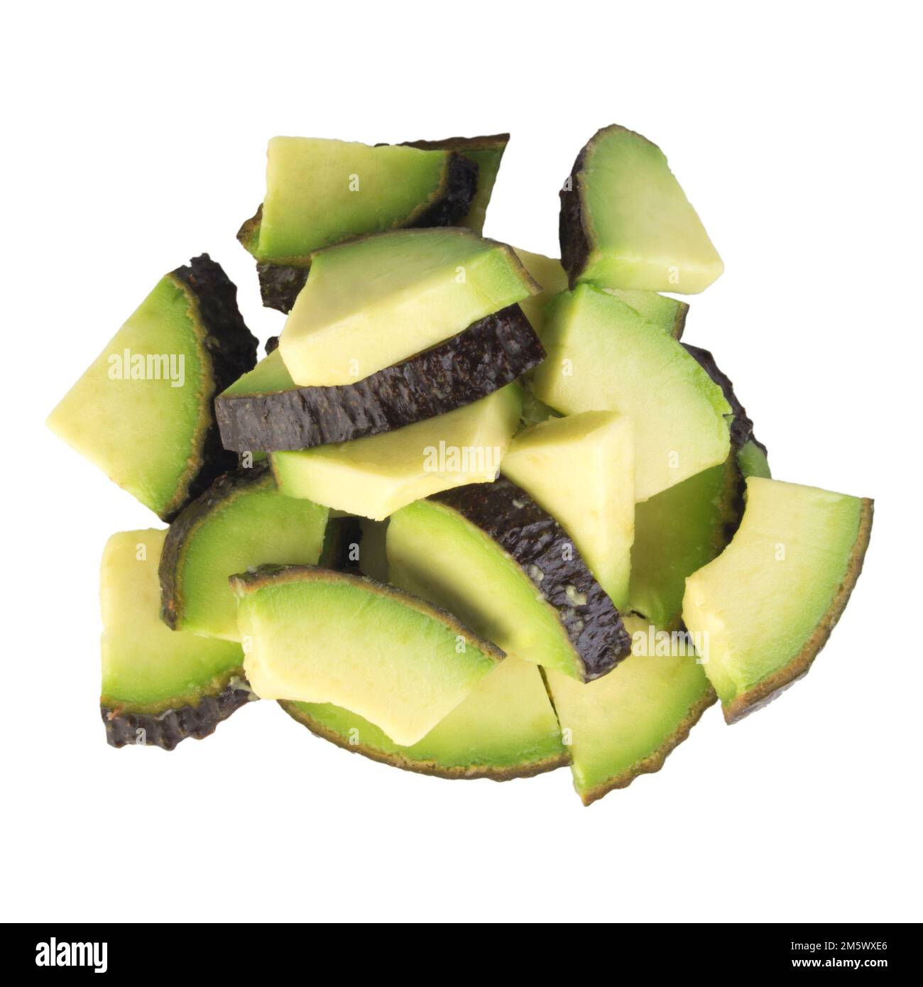 avocado piece pile isolated on white background Stock Photo - Alamy