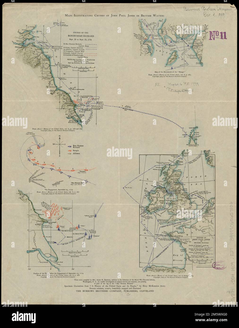 Maps illustrating cruises of John Paul Jones in British waters : [Great ...