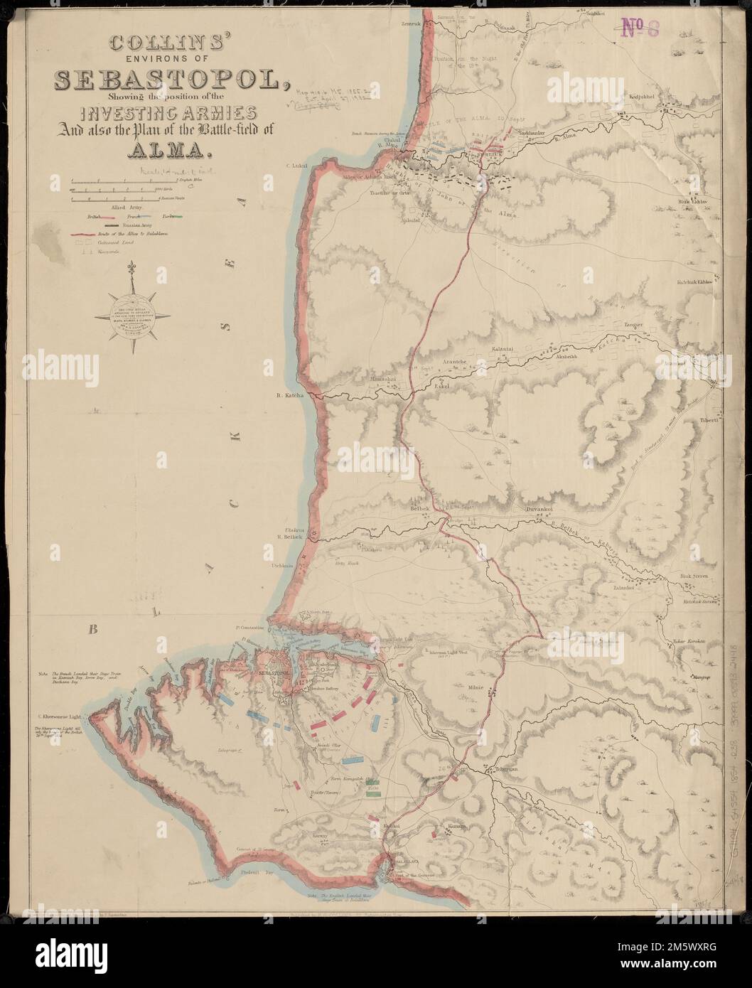 Collins' environs of Sebastopol, showing the position of the investing ...