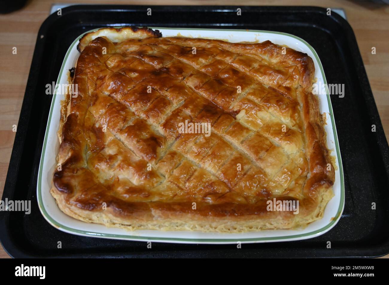 A hot puff pastry pie crust Stock Photo - Alamy