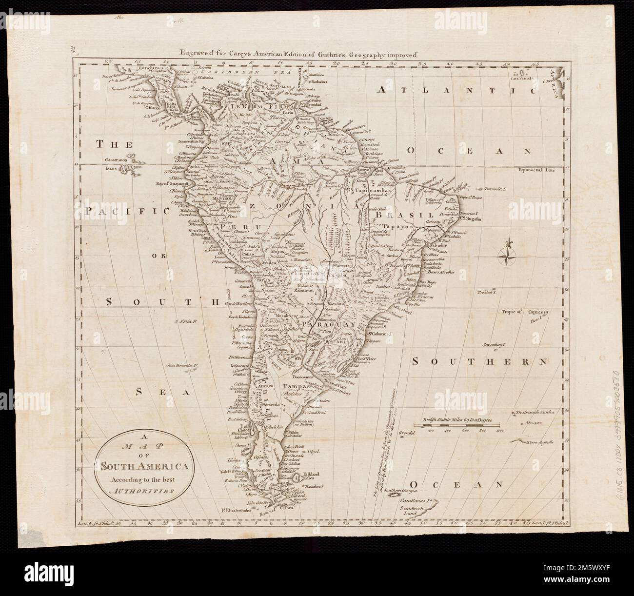 A map of South America according to the best authorities. Relief shown ...