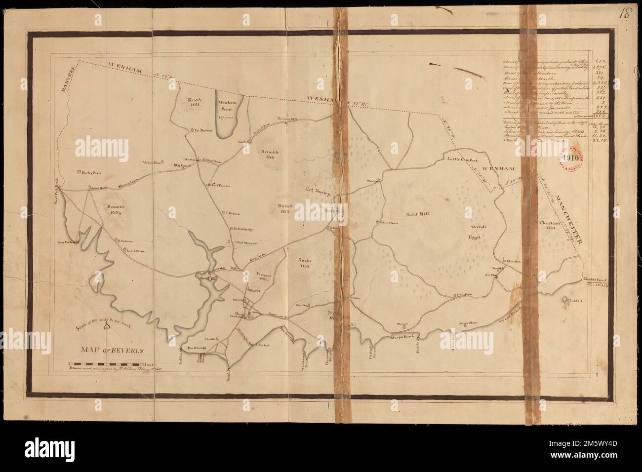 Plan of Beverly made by T. Wilson Flagg, dated 1830.... , Massachusetts ...