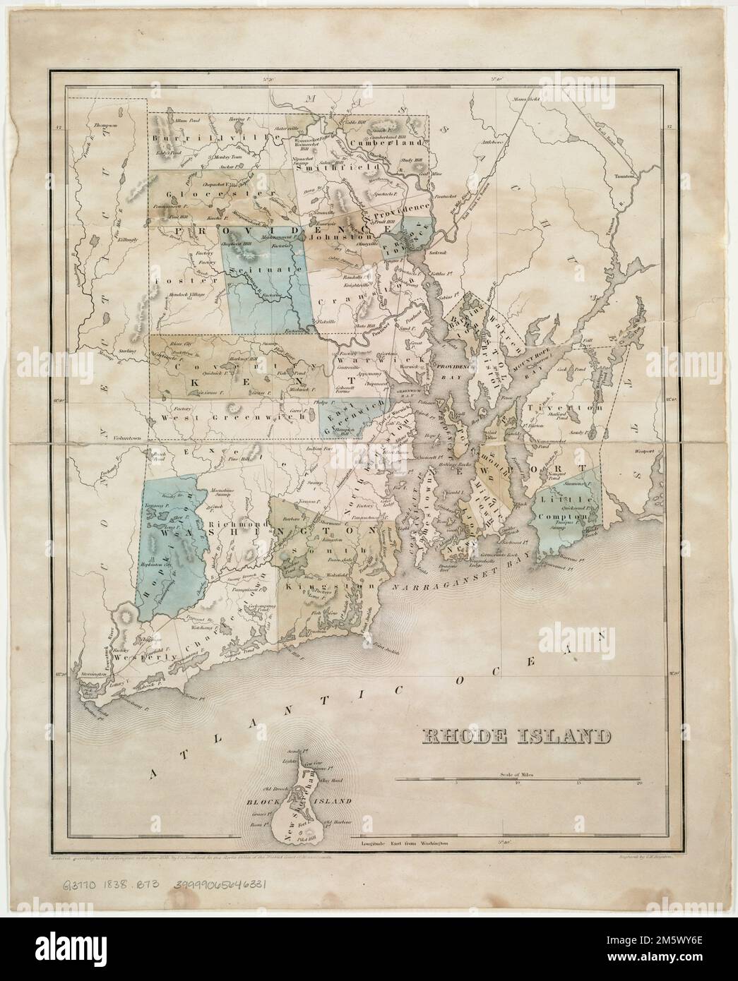 Rhode Island. Relief shown by hachures. "Entered according to Act of ...