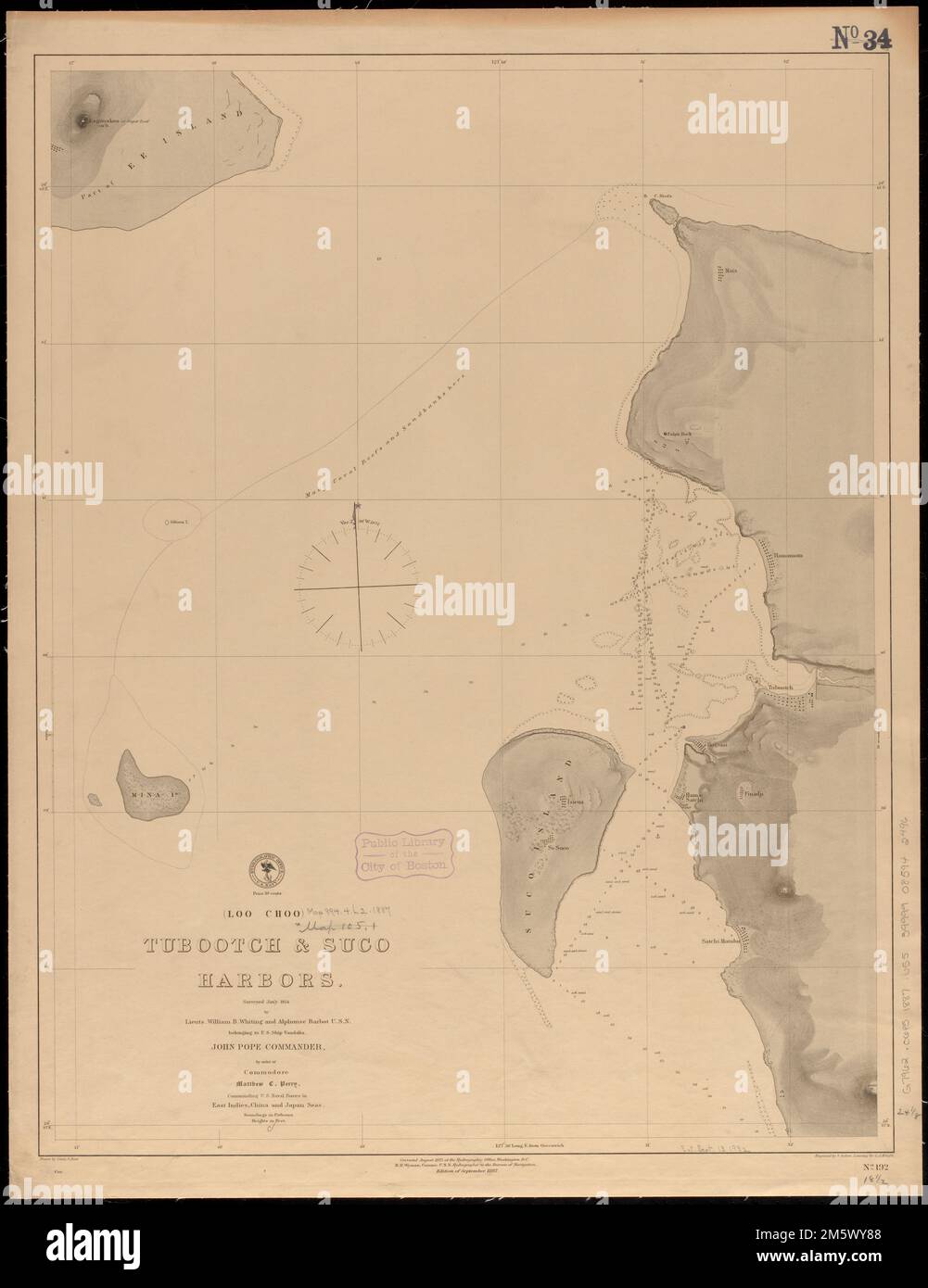 (Loo Choo) Tubootch & Suco Harbors. Relief shown by hachures and spot ...