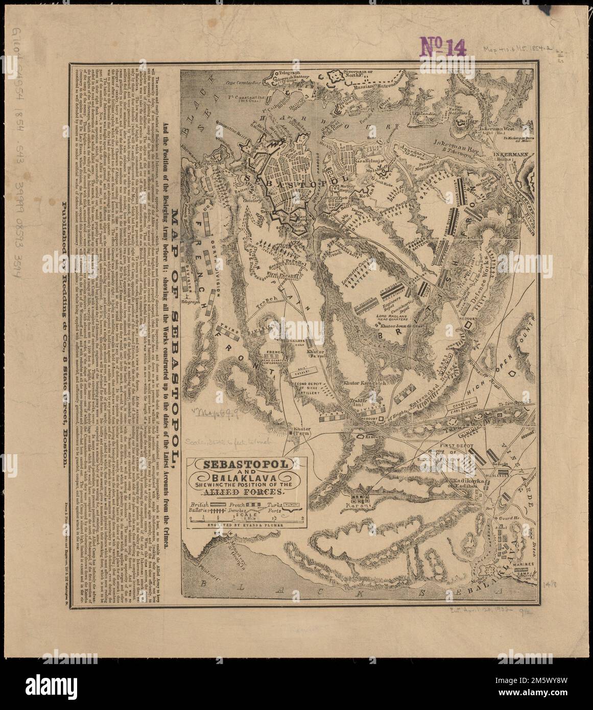 Sebastopol and Balaklava shewing the position of the allied forces ...