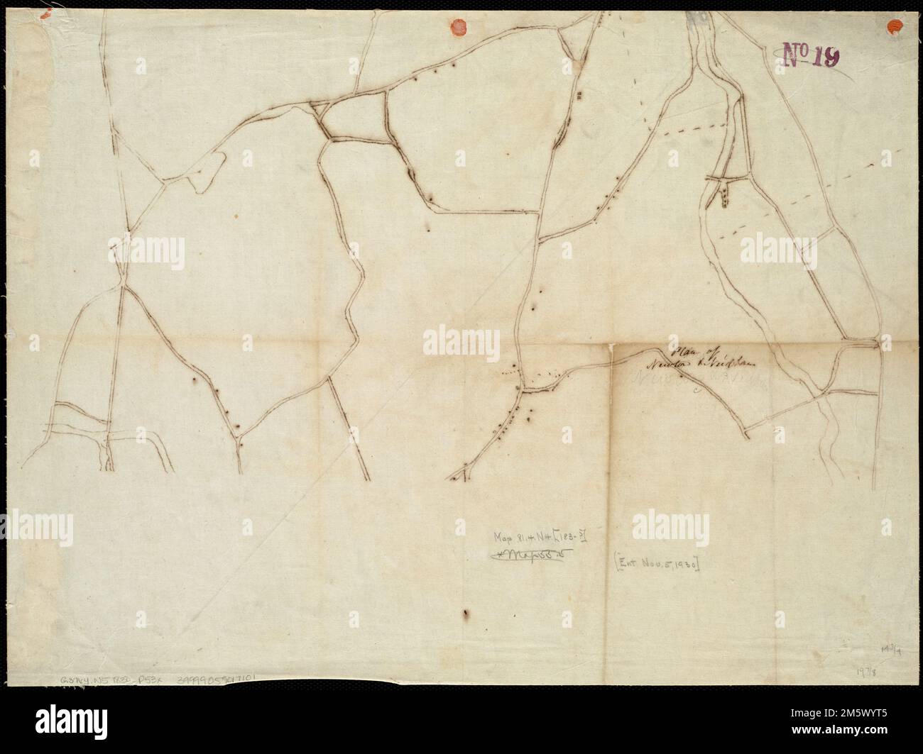 Plan of Newton & Needham. Manuscript map in pen-and-ink... Plan of ...