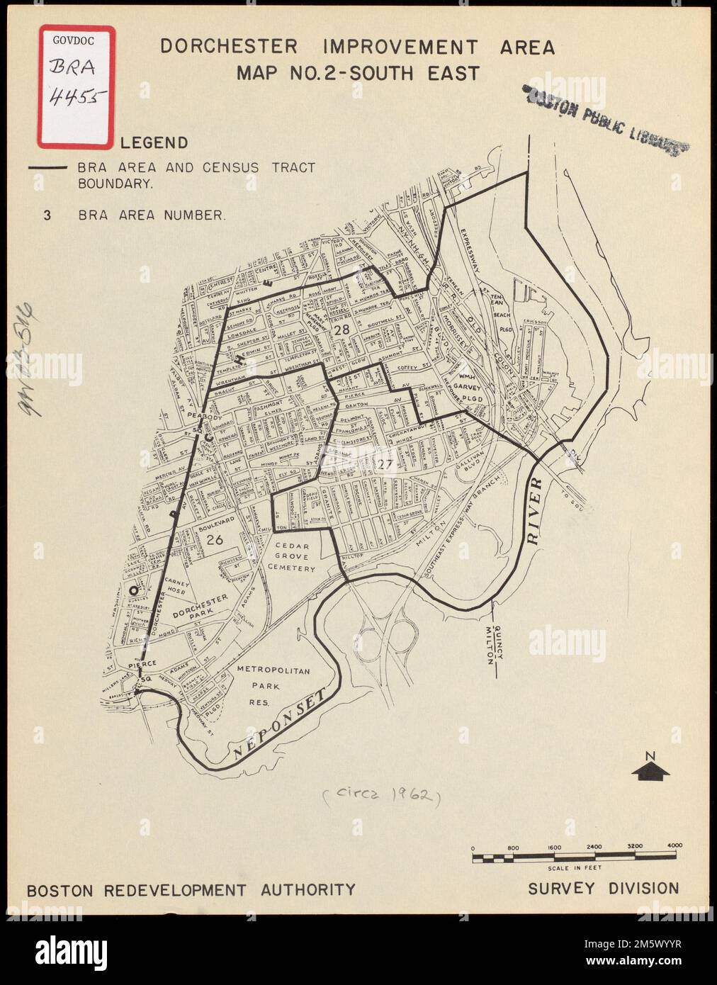 Dorchester improvement area, map no. 2 - south east. Manuscript on map ...