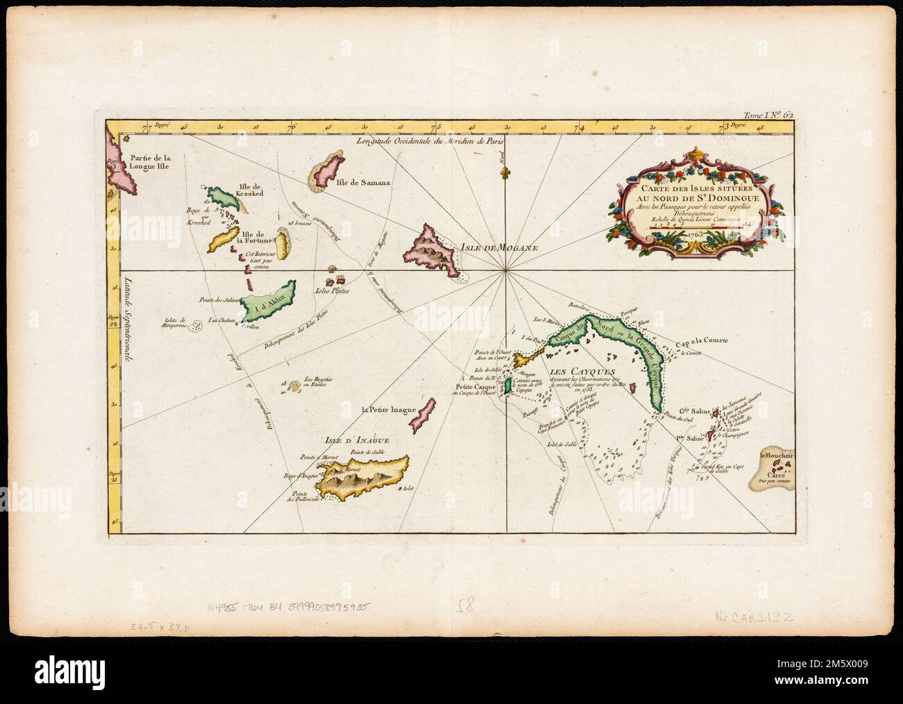 Carte des isles situées au nord de St. Domingue : avec les passages ...