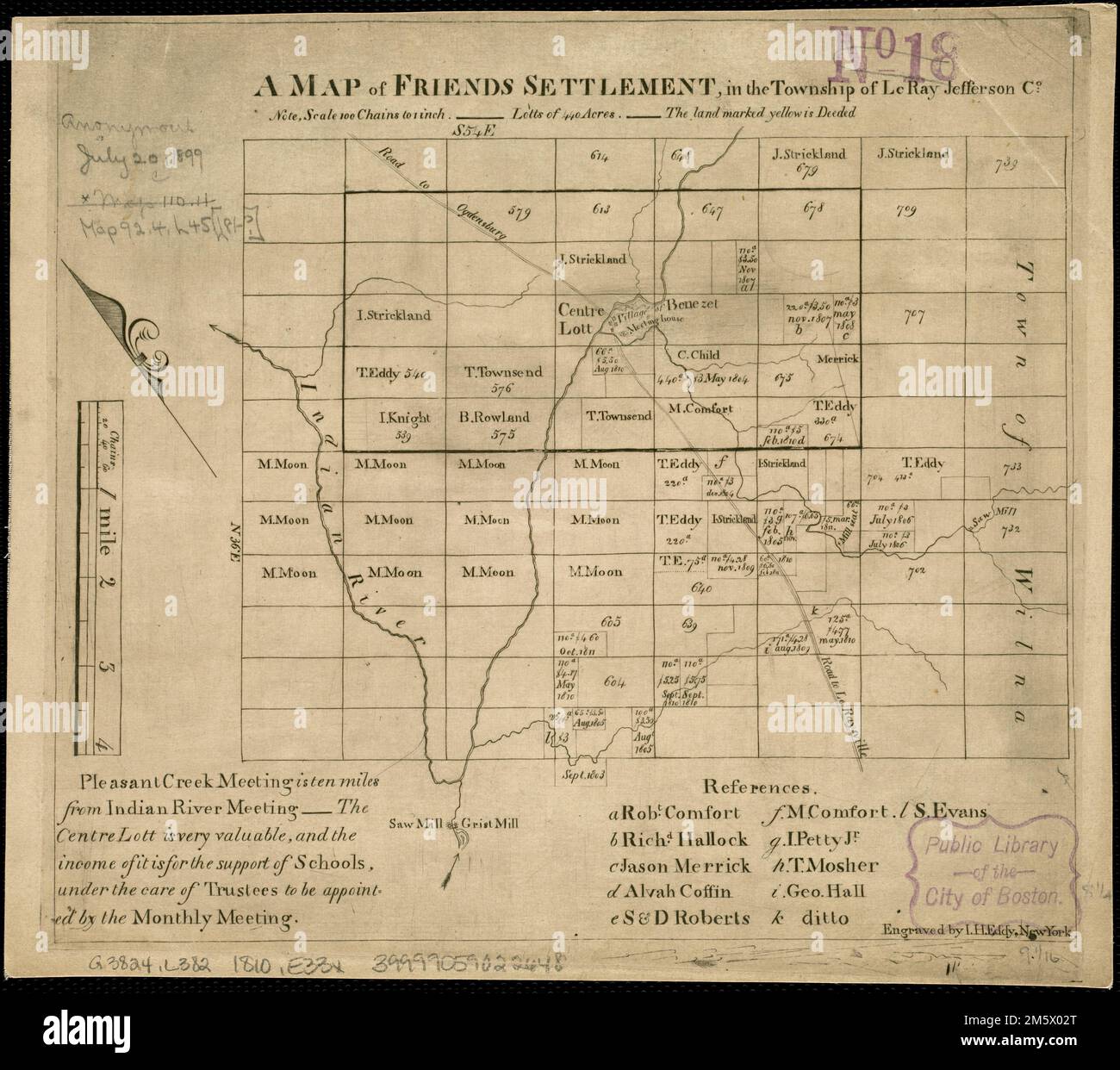 A map of Friends settlement, in the township of Le Ray Jefferson Co ...