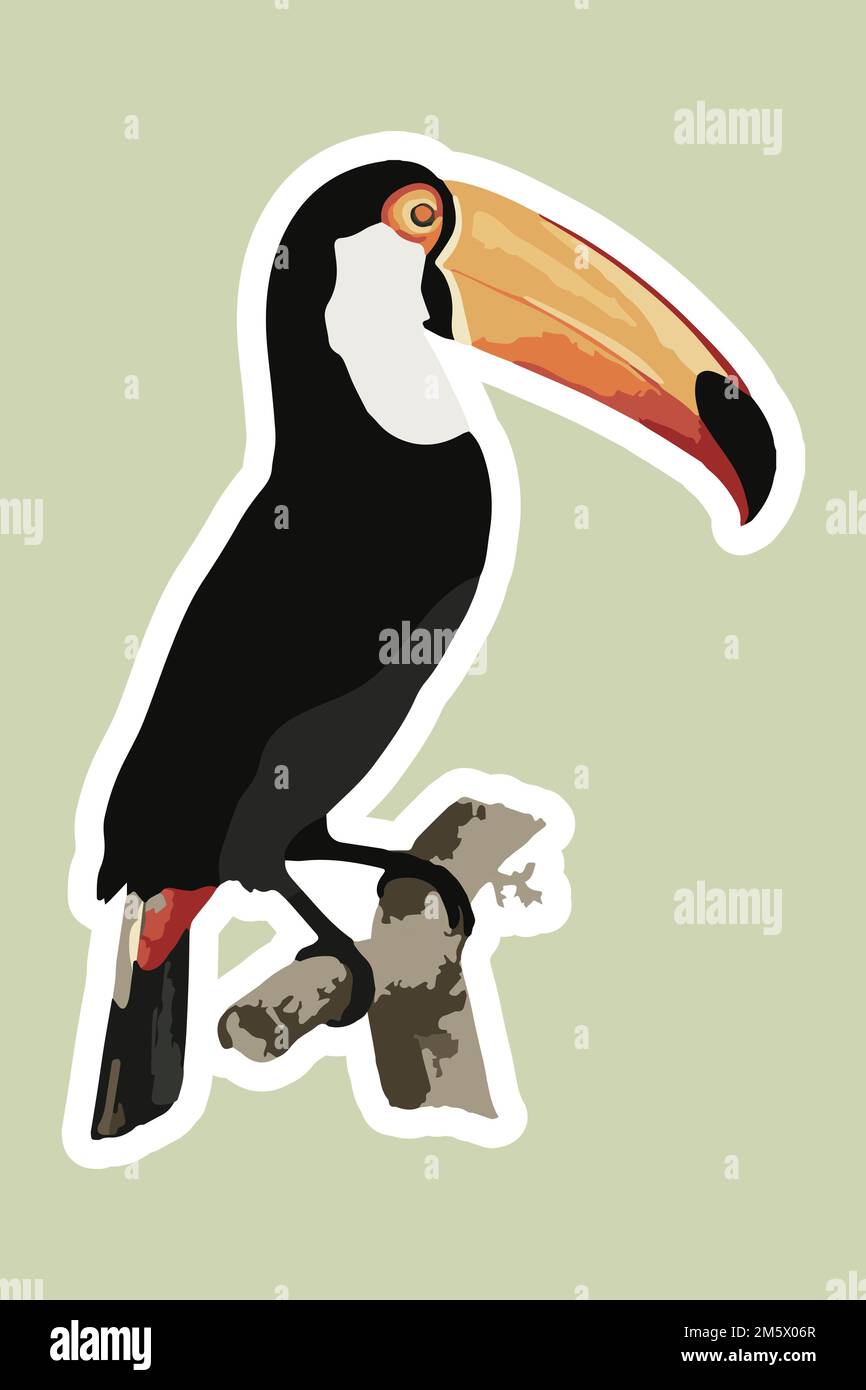 Vectorized toucan bird sticker overlay design element Stock Vector ...