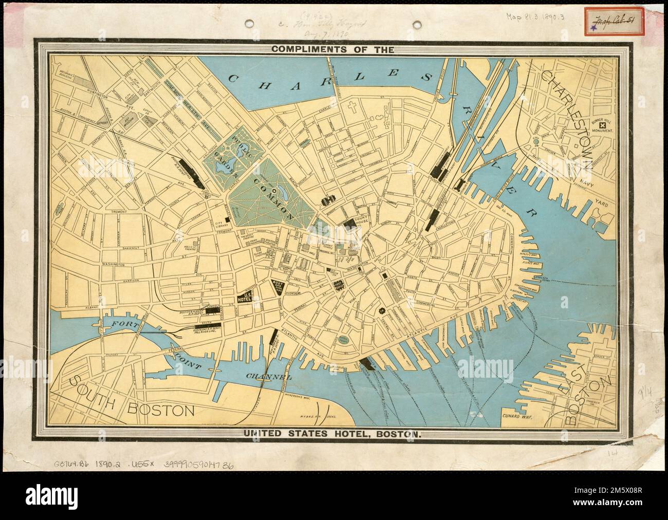 [Map of the city of Boston]. Title supplied by cataloger. Shows places ...