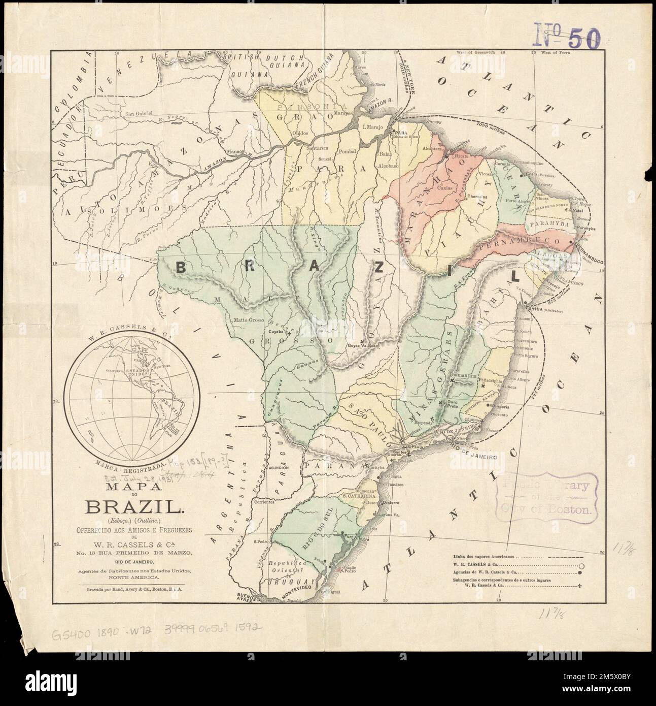 Mapa do Brazil : (esboço) (outline). Relief shown by hachures. Prime ...