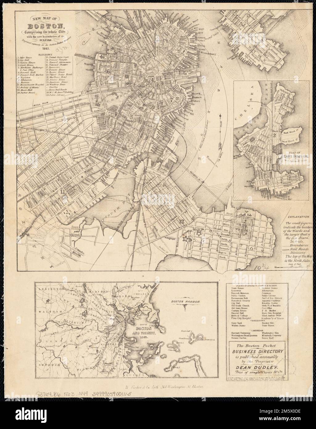 New map of Boston, comprising the whole city with the new boundariess ...
