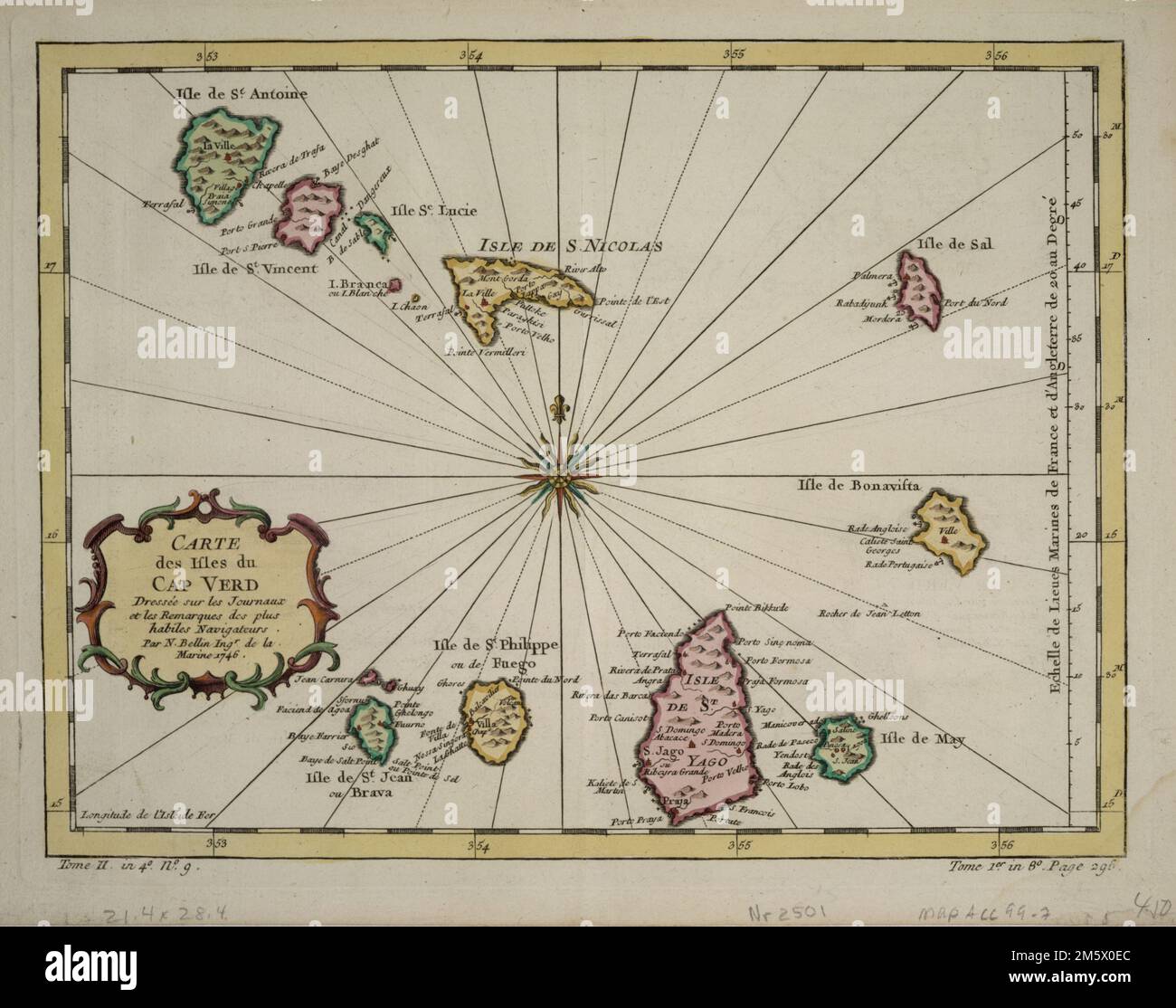 Carte des Isles du Cap Verd. Relief shown pictorially. "Tome 1er in 8 ...