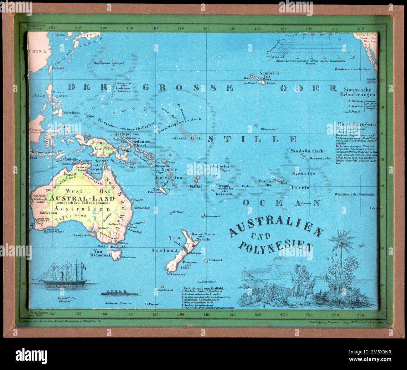 Australien und Polynesien. In a set of 8 raised relief maps for ...