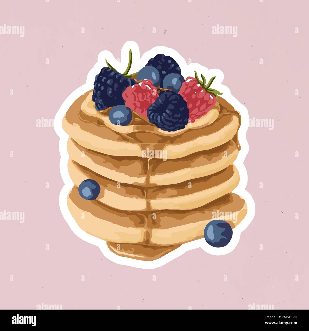 Vectorized hand drawn pancake sticker with a white border Stock Vector ...