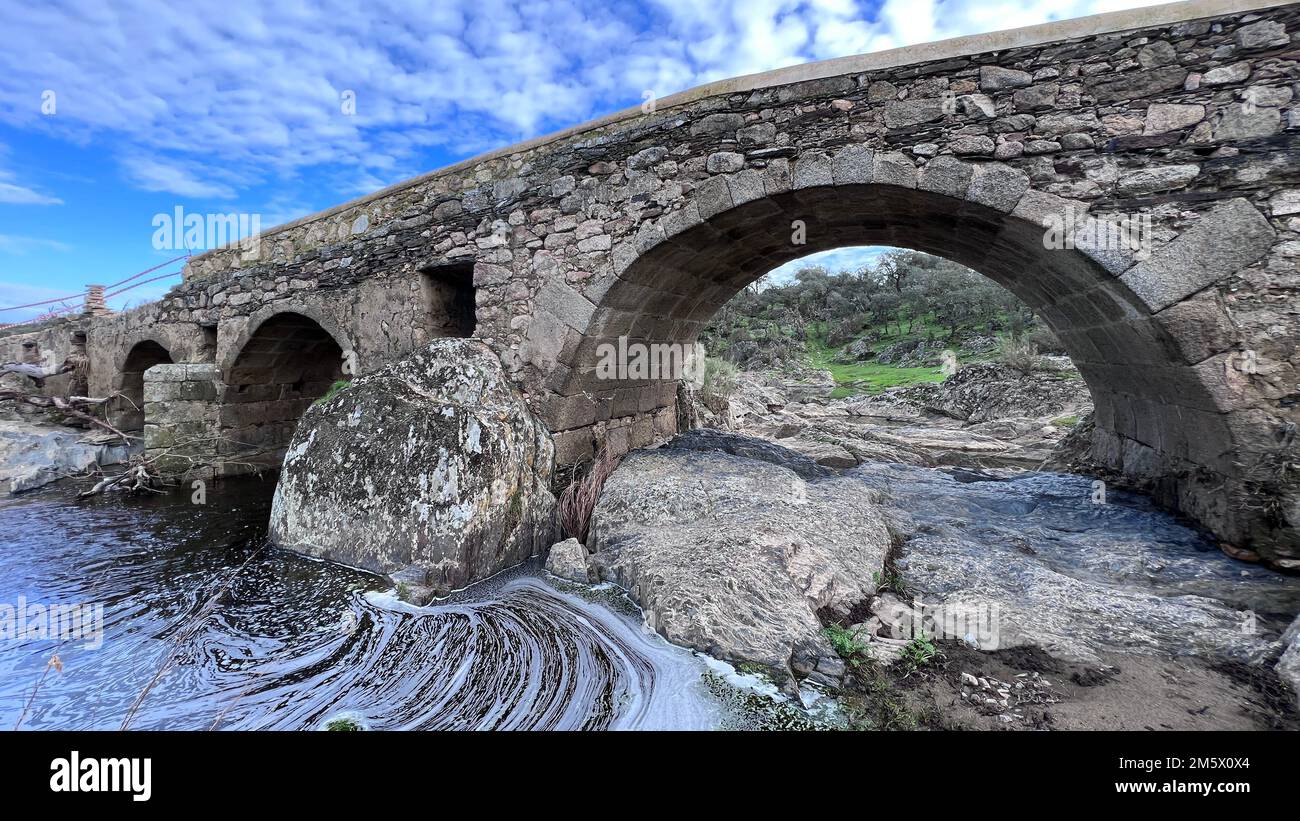 The Mocha Bridge over the Tamuja River Stock Photo - Alamy