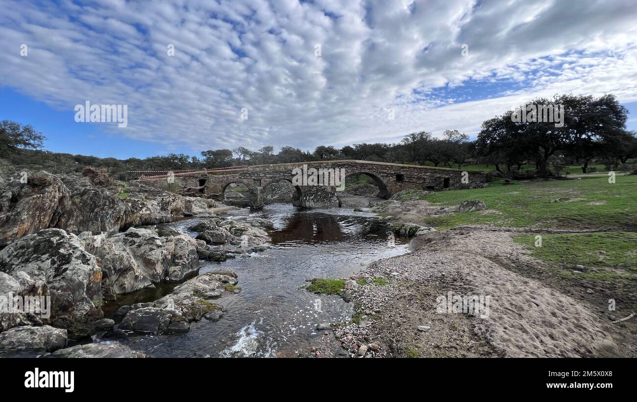 The Mocha Bridge over the Tamuja River Stock Photo - Alamy