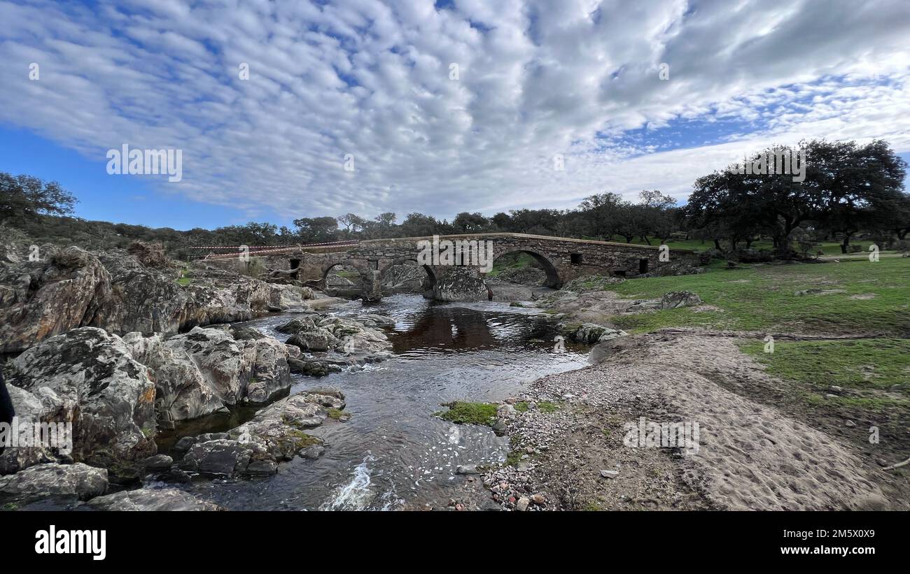 The Mocha Bridge over the Tamuja River Stock Photo - Alamy