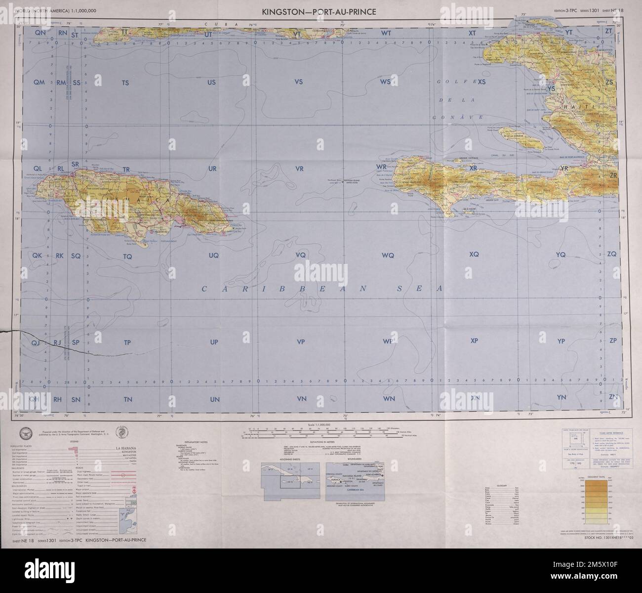 Kingston-Port-au-Prince. Relief shown by contours, spot heights ...