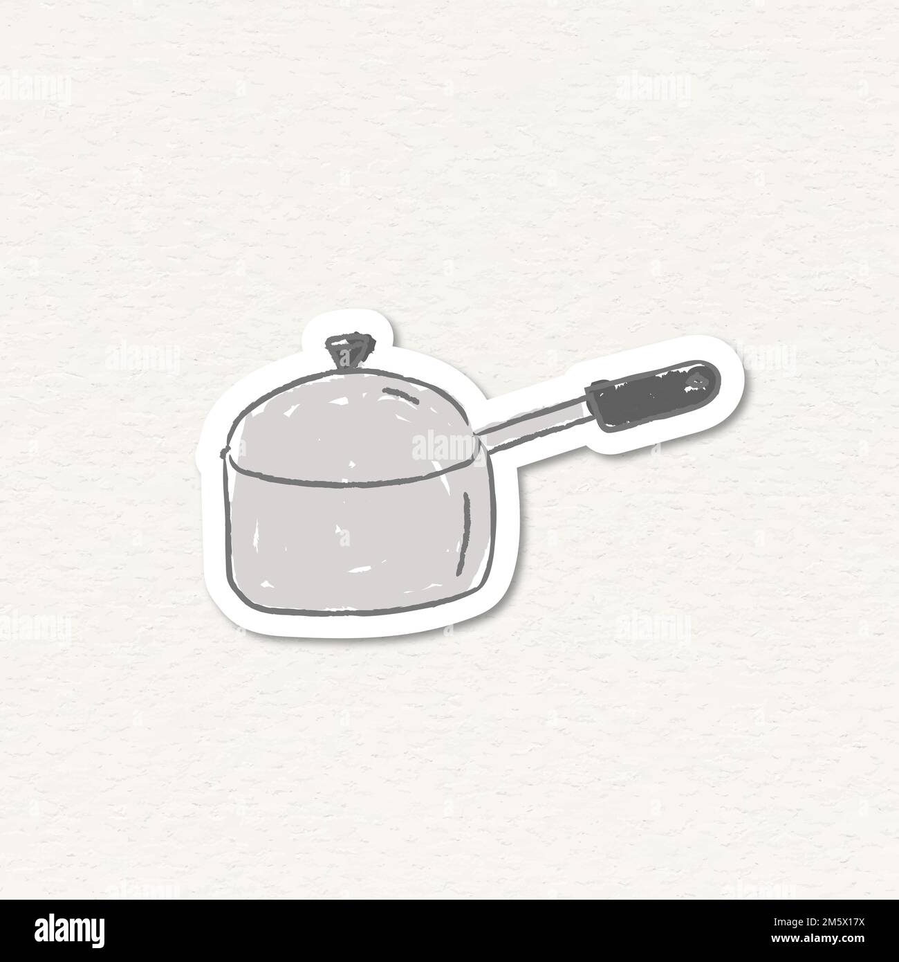 Doodle stainless steel saucepan sticker vector Stock Vector Image & Art ...