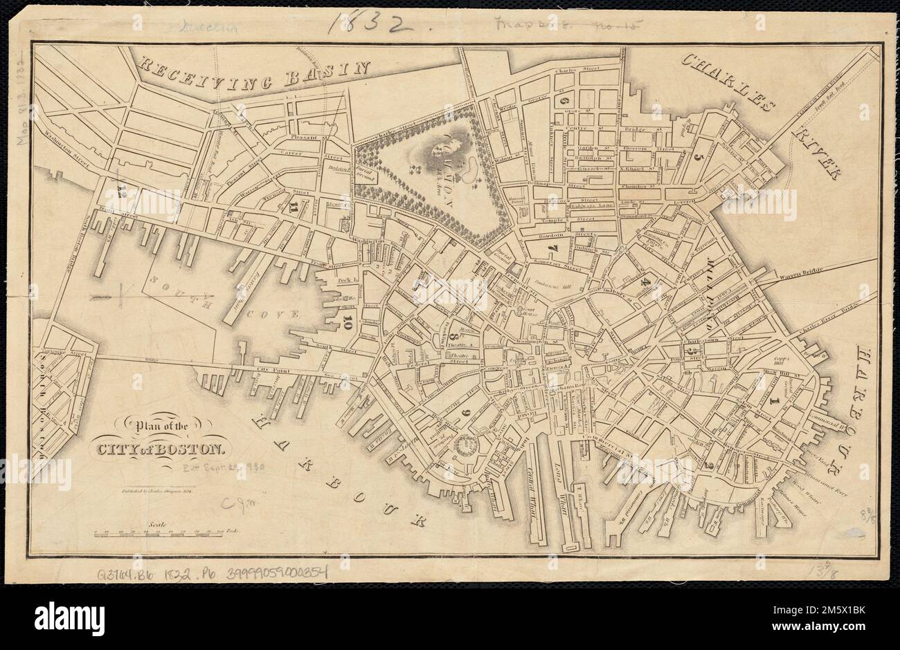 Plan of the city of Boston. Relief shown by hachures. From: Stimpson's ...