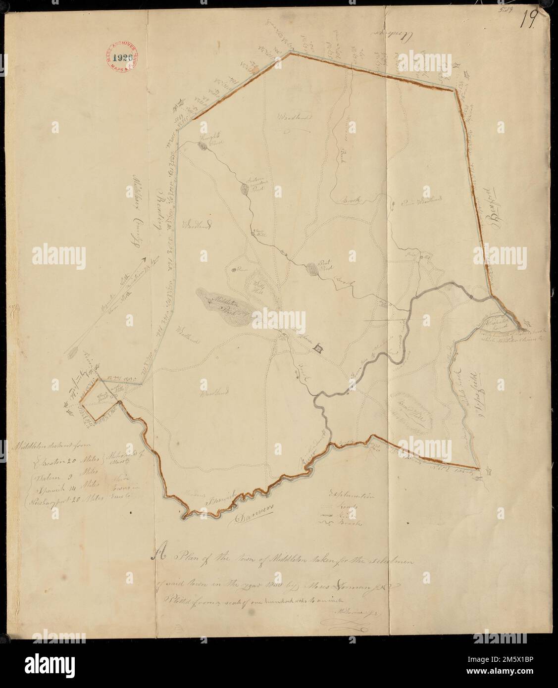 Plan of Middleton made by Moses Dorman, Jr., dated 1830 ...