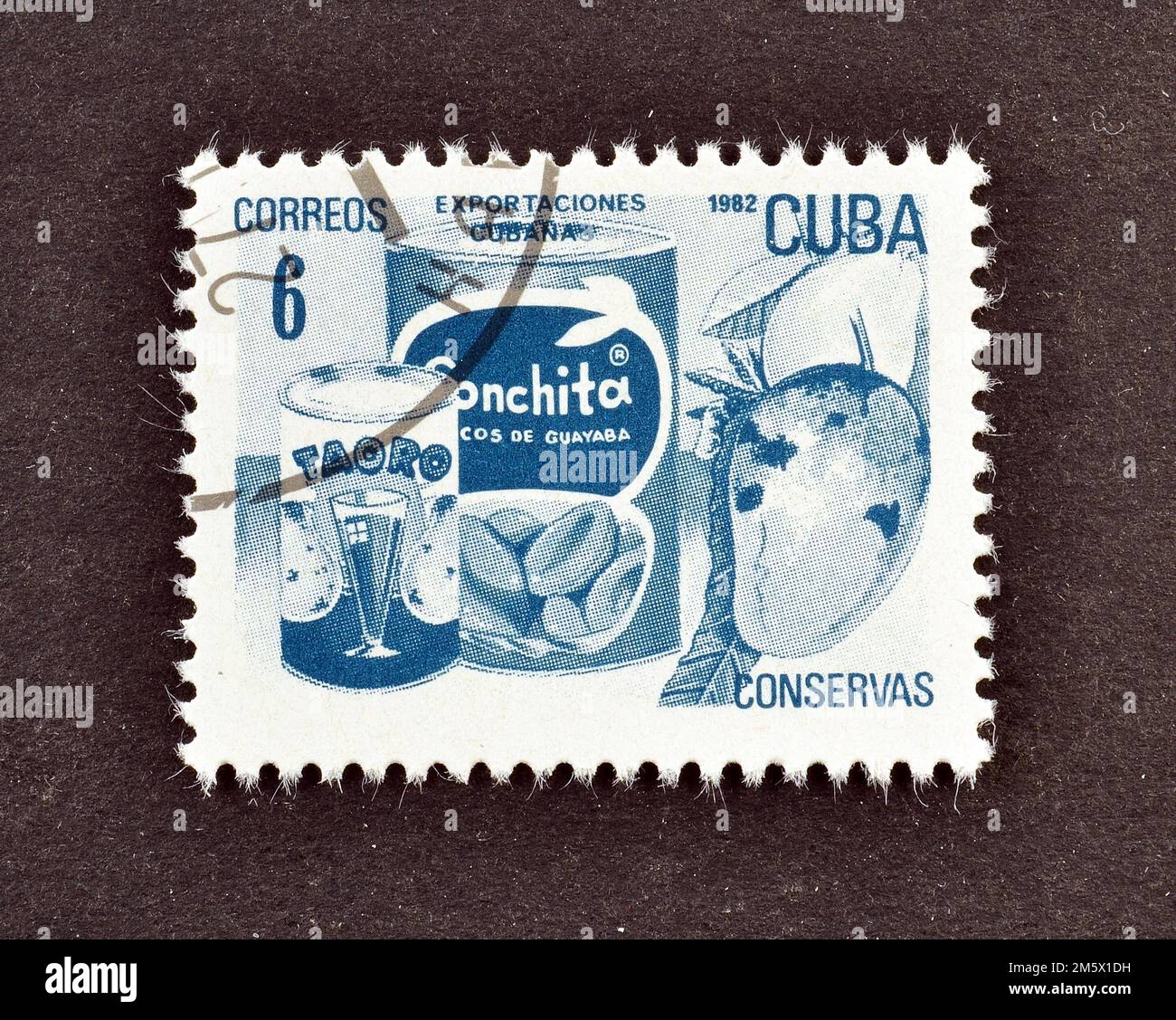 Cancelled postage stamp printed by Cuba, that shows Lobster and fishing ...