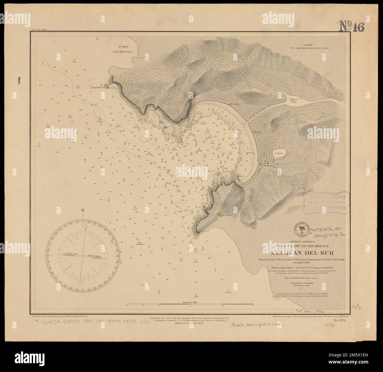 Central America, west coast of Nicaragua, San Juan del Sur. Relief ...