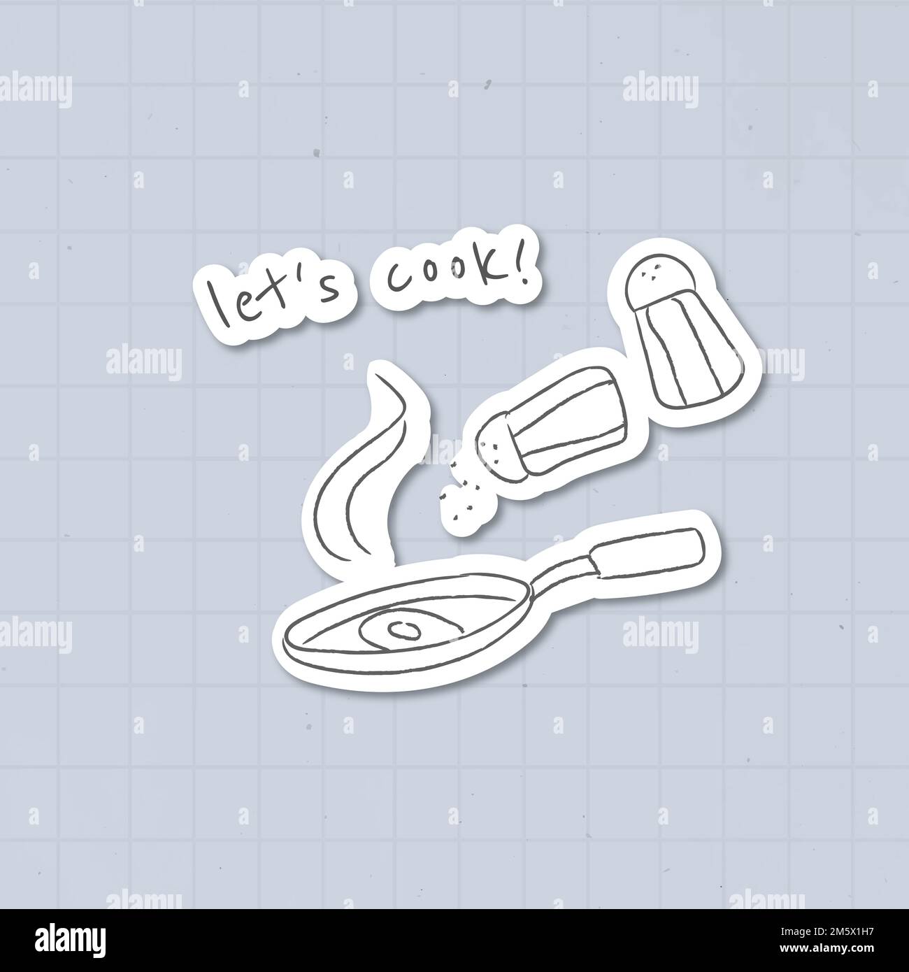 Fresh cooked fried egg on a pan sticker vector Stock Vector Image & Art ...