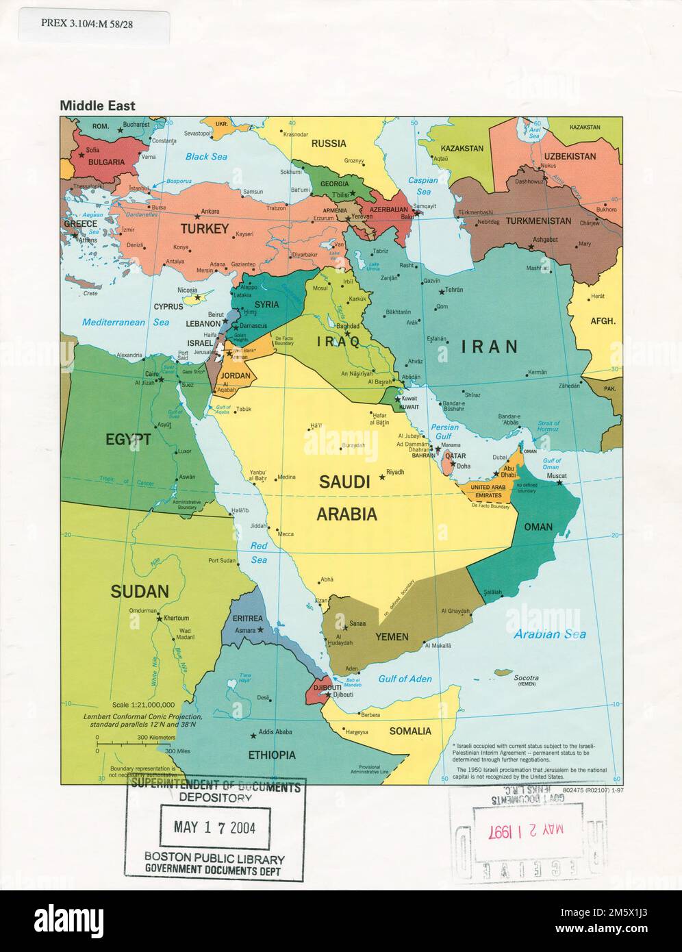 Middle East. Shows the area eastward from Sudan to Kazakhstan, and ...