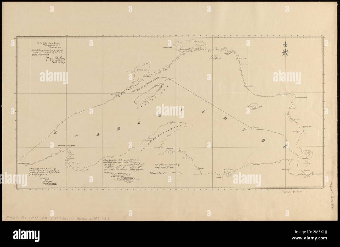Lake Superior. A true map of part of the survey, under the 7th article ...