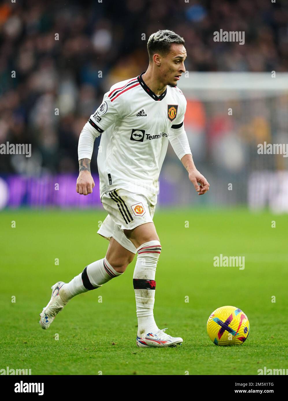 Manchester United's Antony during the Premier League match at Molineux ...