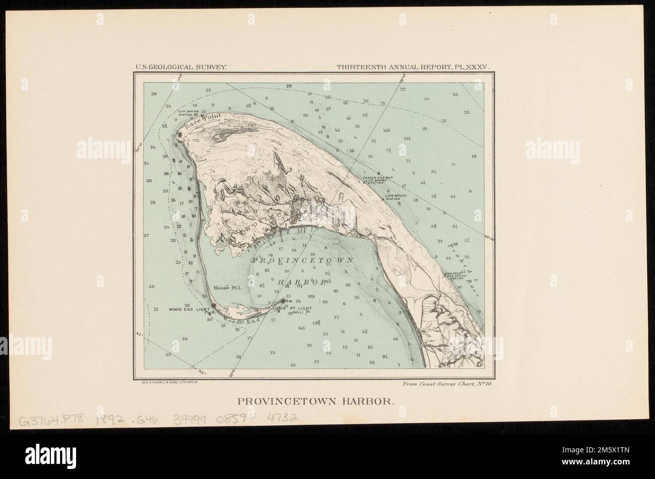 Provincetown Harbor. Relief shown by hachures. Depths shown by ...