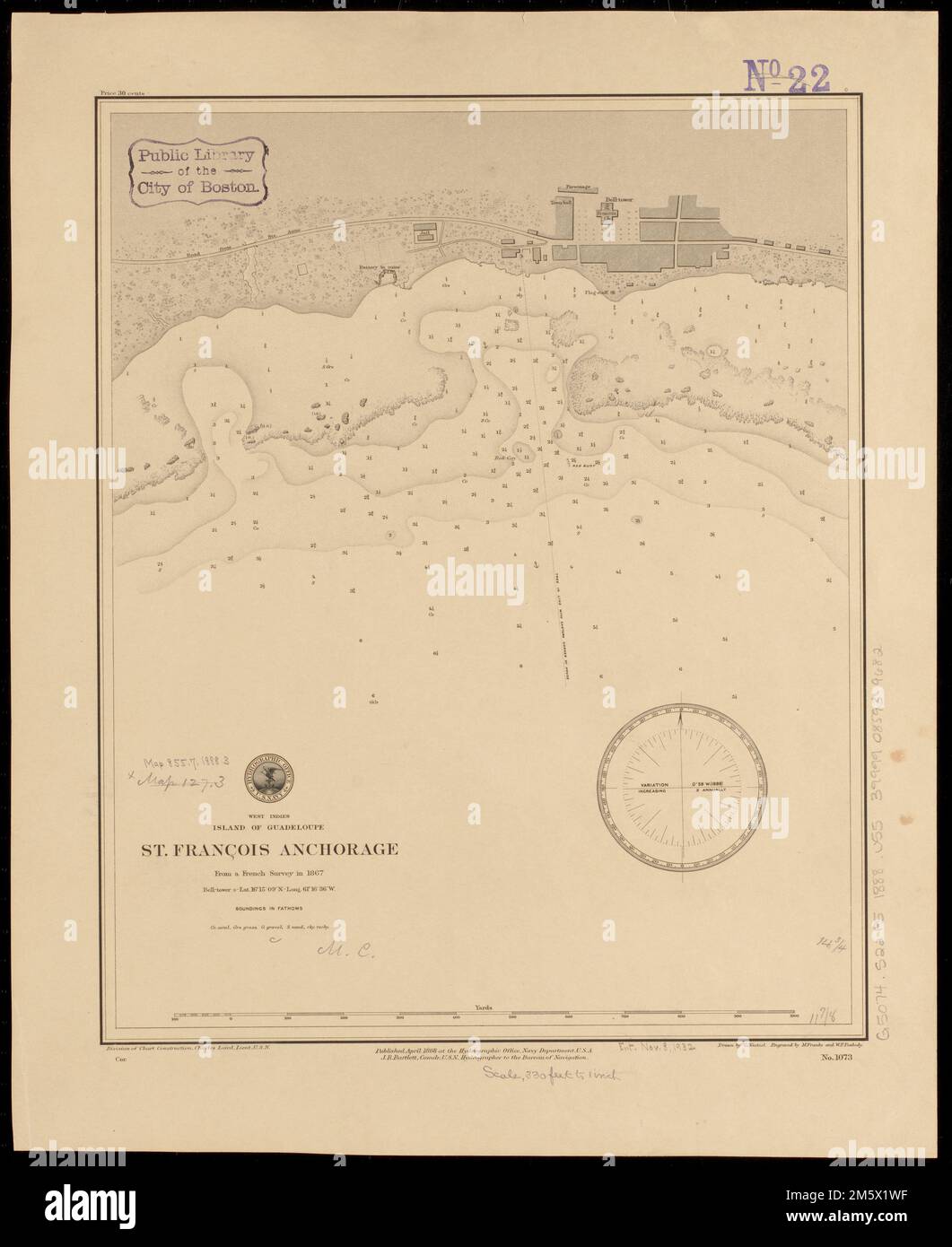 West Indies, Island of Guadeloupe, St. François anchorage : from a ...